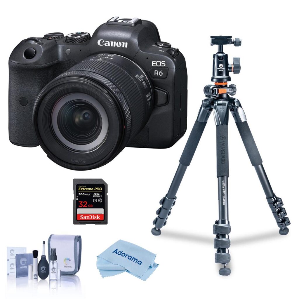 Canon EOS R6 Mirrorless Camera with RF 24-105mm f4-7.1 STM Lens WTripod ...
