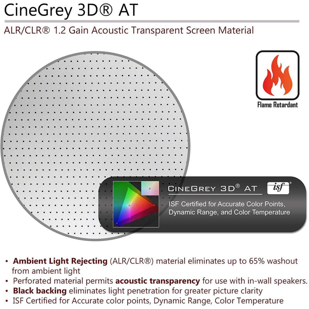 Elite Screens Aeon 120 Diagonal Acoustically Transparent CineGrey 3D AT ...