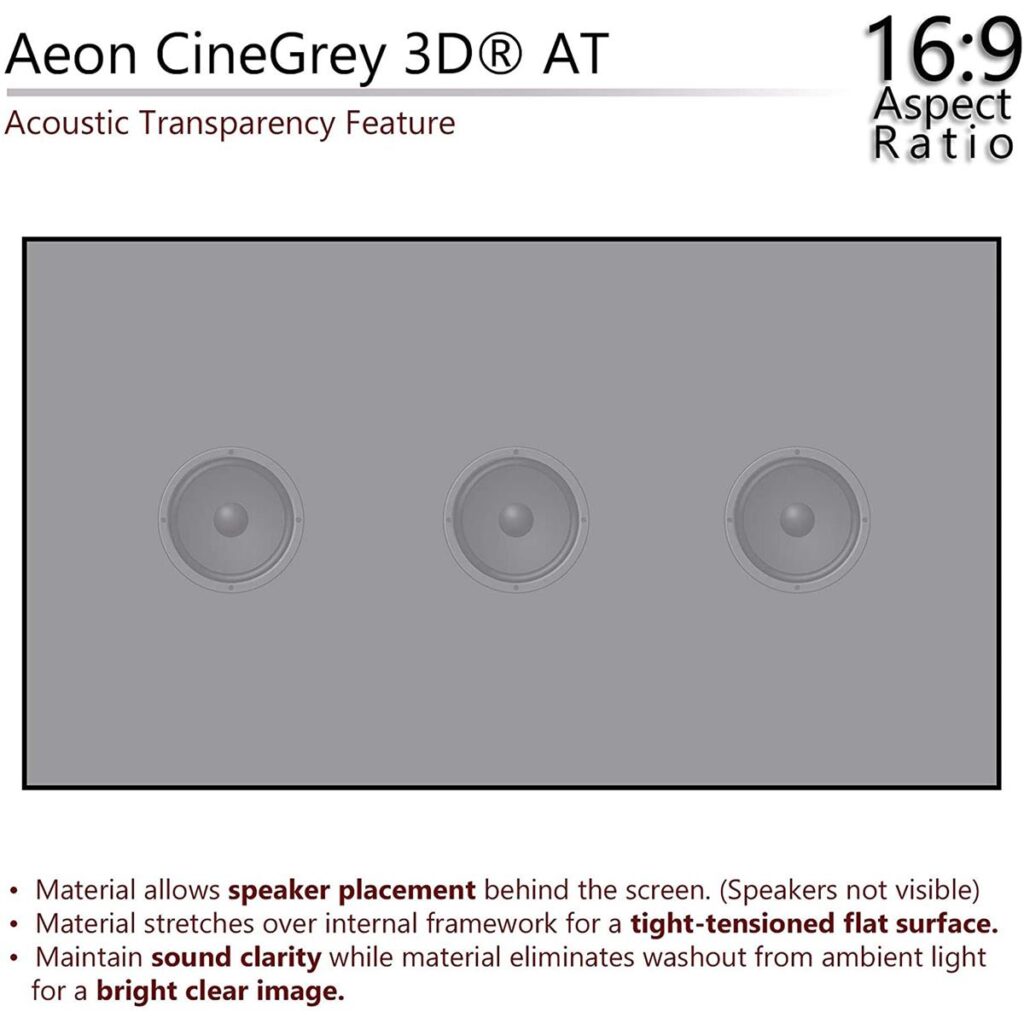 Elite Screens Aeon 120 Diagonal Acoustically Transparent CineGrey 3D AT ...